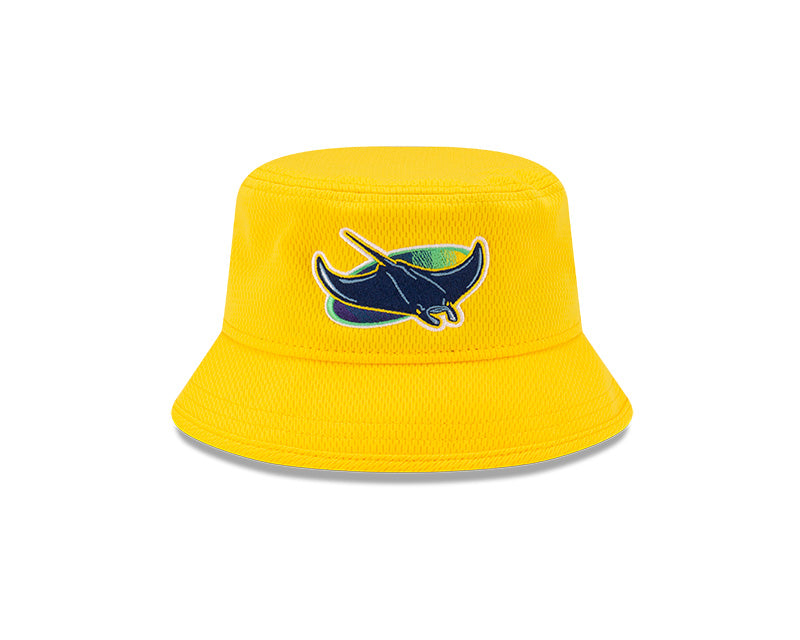 Rays Youth Kids New Era Yellow Alt Logo Bucket Hat | The Bay Republic