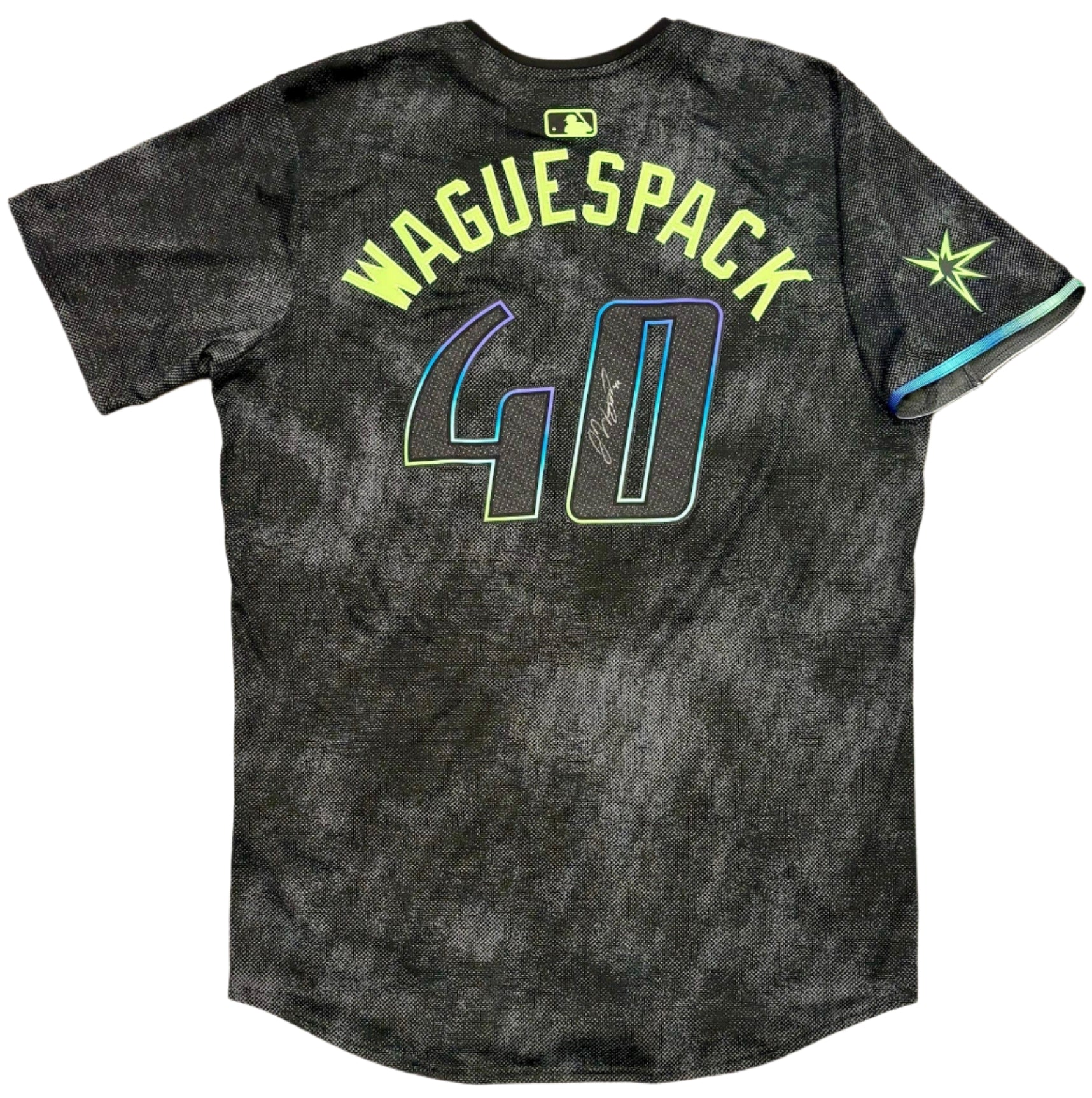 Rays Jacob Waguespack Team Issued Authentic Autographed City Connect J ...