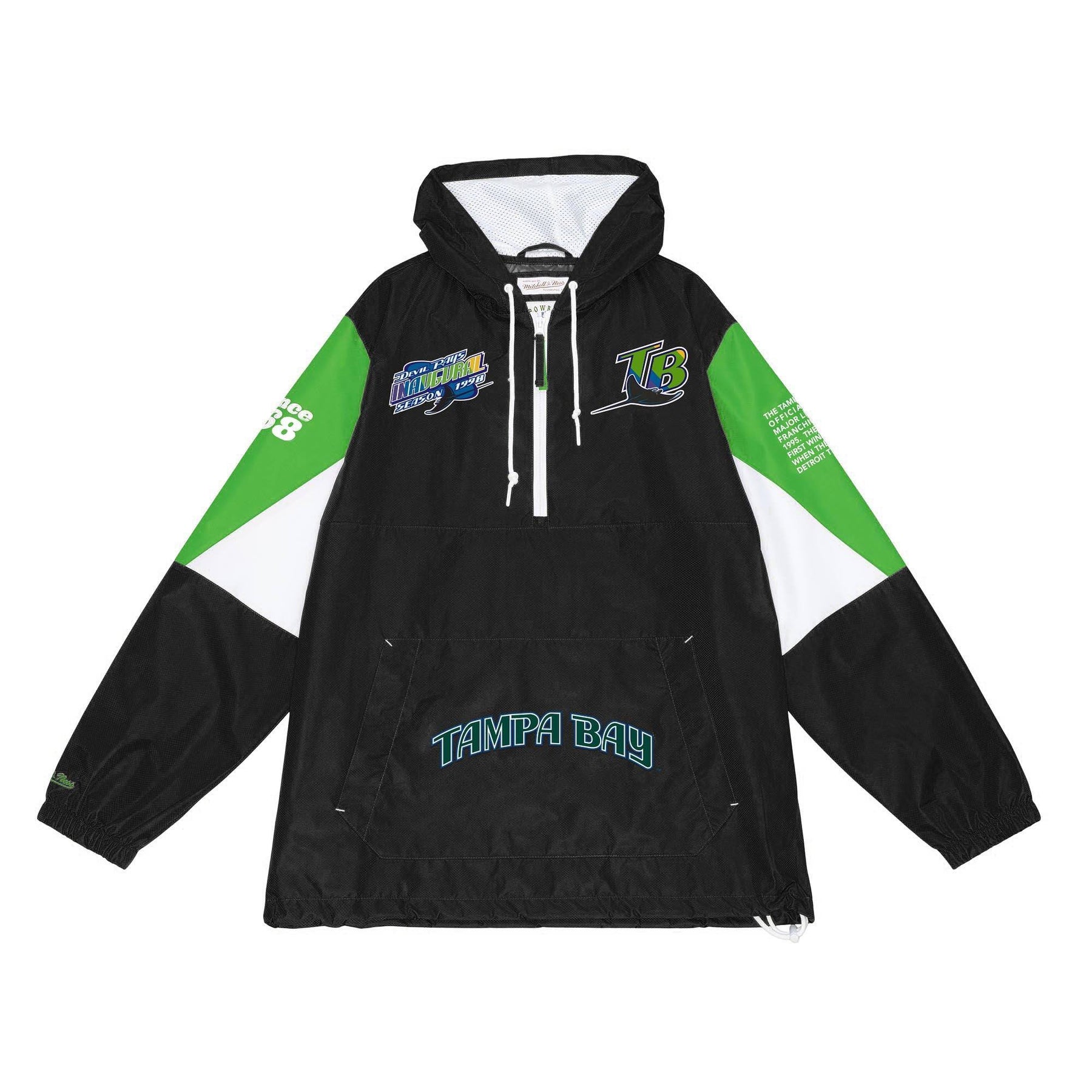 Rays Men's Mitchell & Ness Black Devil Rays Windbreaker Jacket | The ...